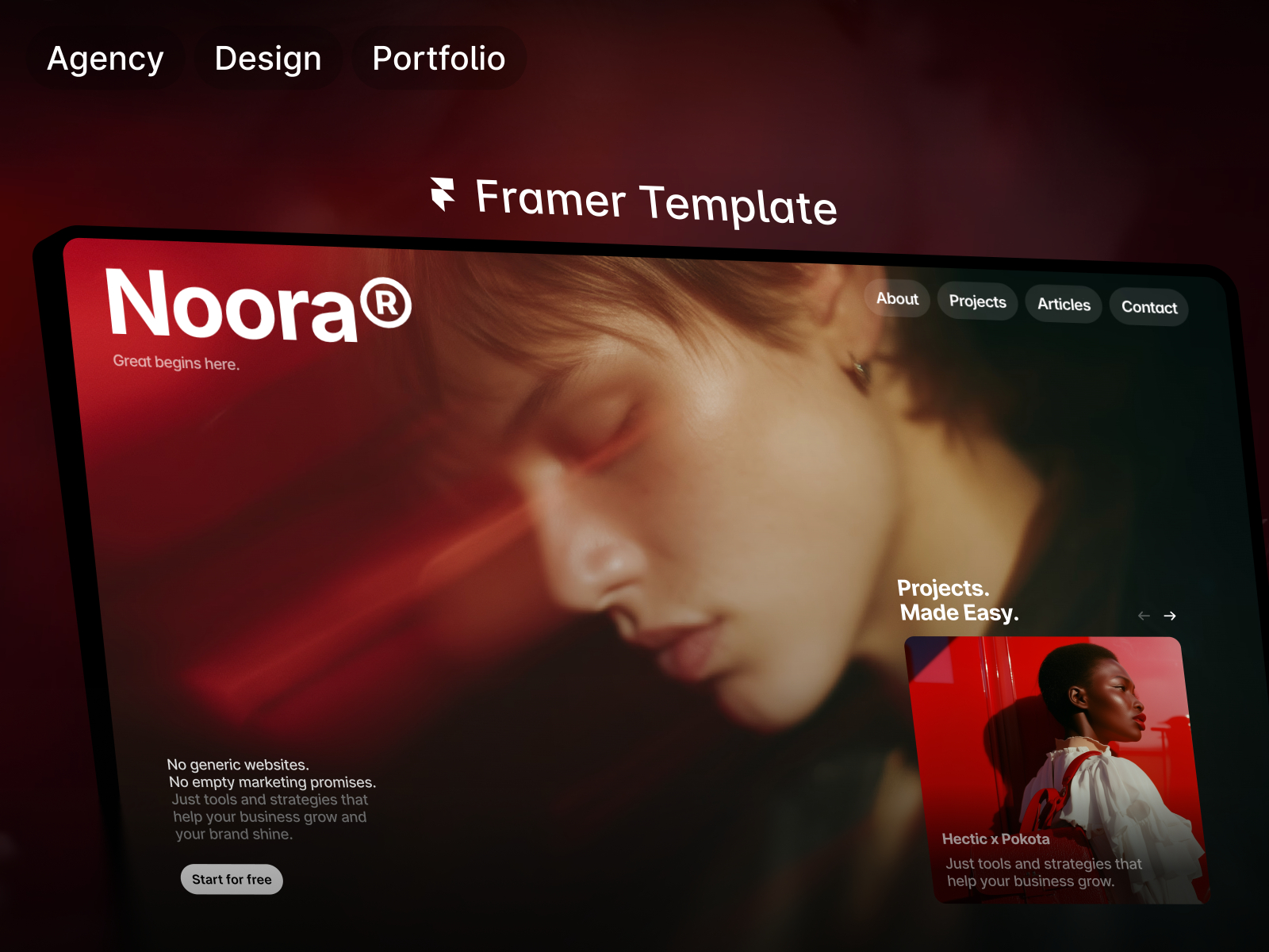 Free Portfolio Website Templates & Responsive Landing Pages — Framer ...