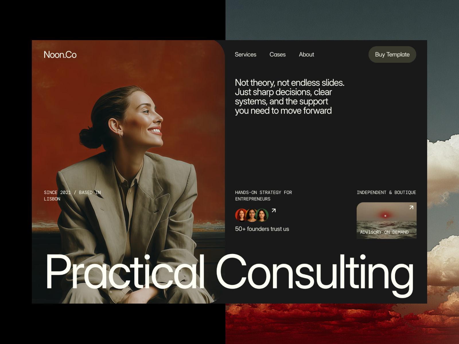 Noon: Responsive Consulting Website Template by Sasha Mozdir — Framer ...