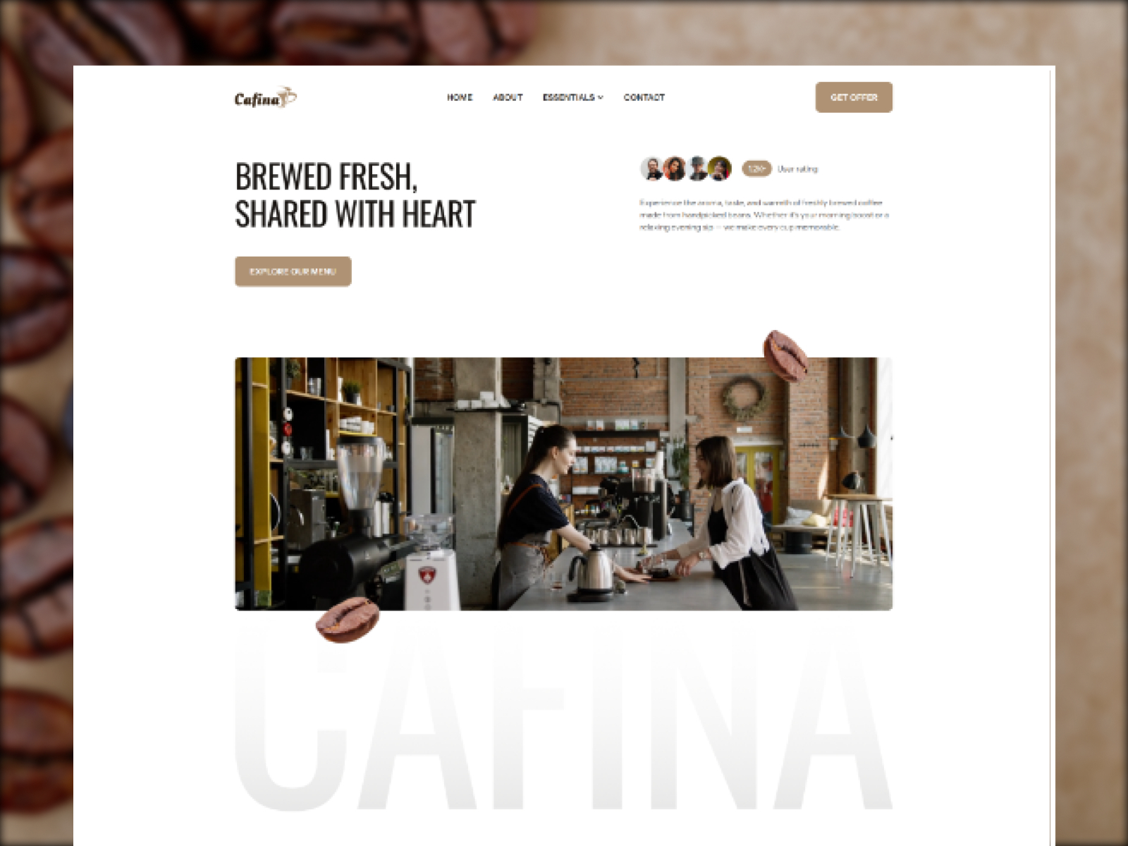 Cafina: Responsive Restaurant Website Template by RedDevs — Framer Marketplace
