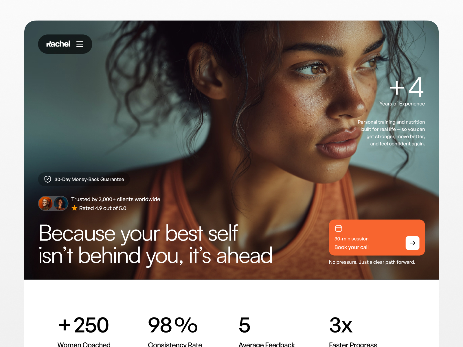 Rachel Fit: Free Coaching Website Template by Dject Studio — Framer ...