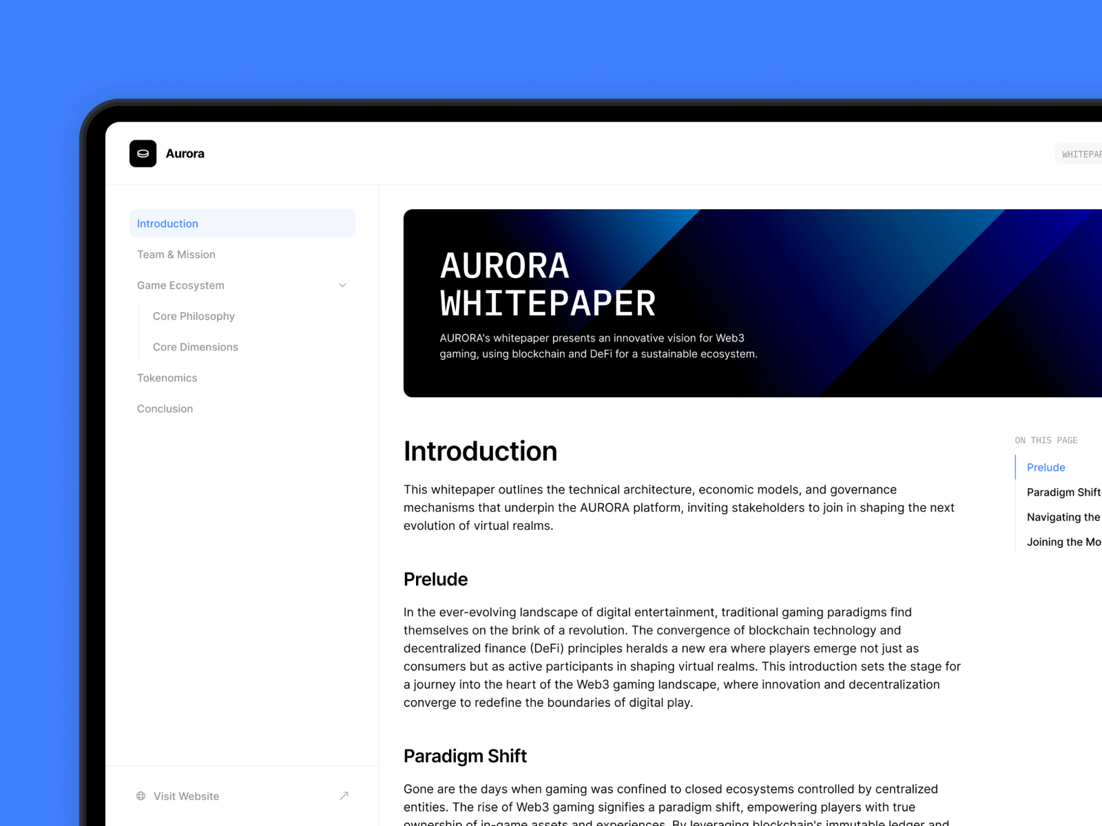 Aurora Docs: Responsive Documentation Website Template by NutsDev — Framer Marketplace