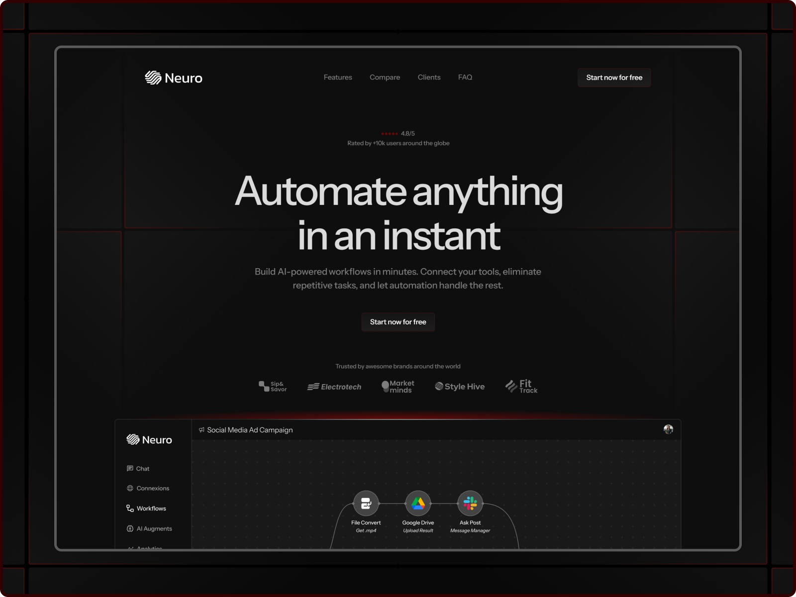 Nuron: Free SaaS Website Template by Gabin B. — Framer Marketplace