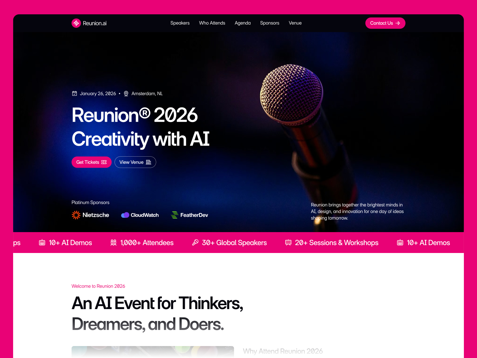 Reunion: Free Landing Page Website Template by Shahrukh Qureshi ...