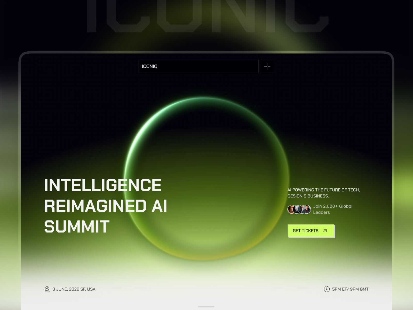 ICONIQ: Free Conference Website Template by Jitu Raut — Framer Marketplace