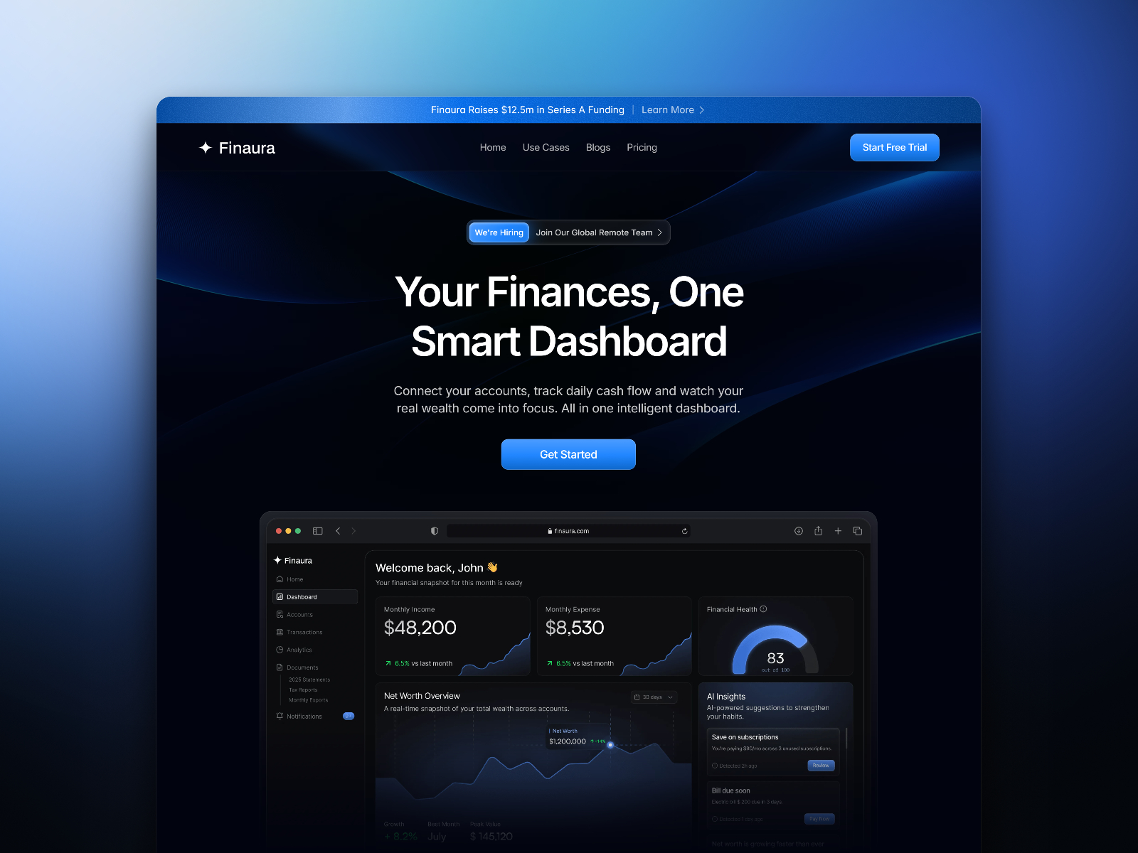 Finaura: Free SaaS Website Template by Adheeb — Framer Marketplace