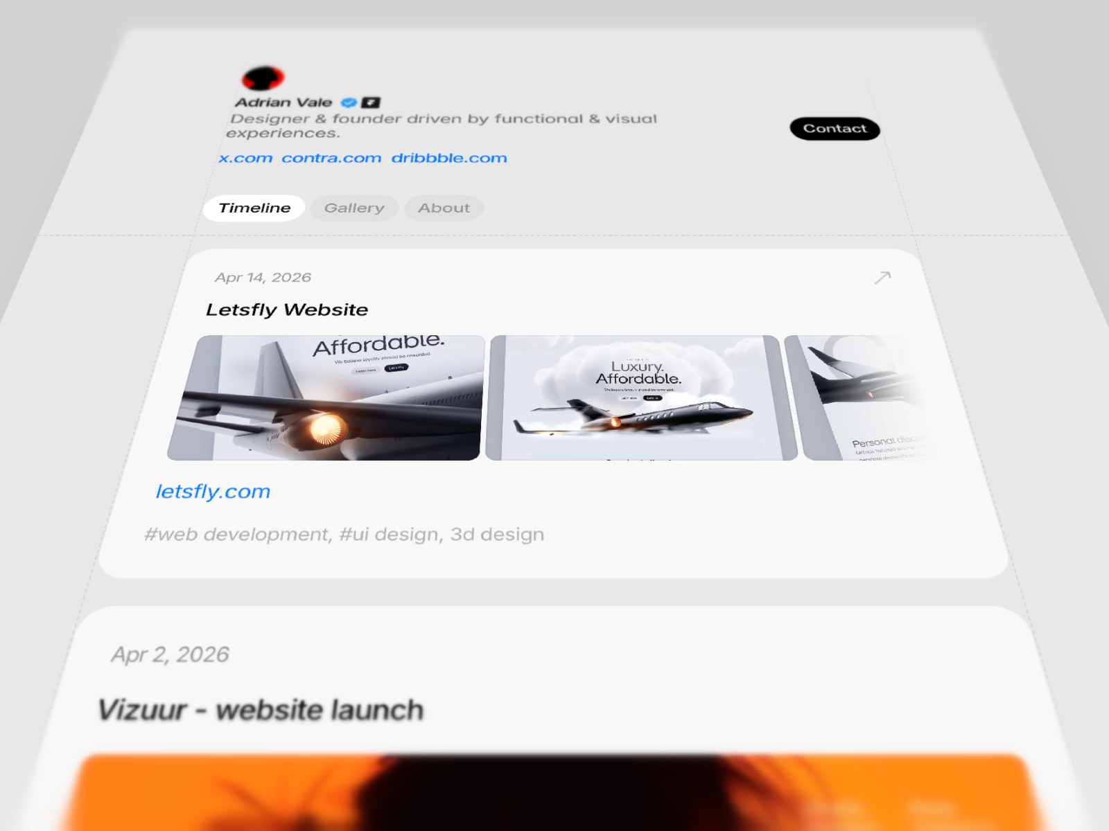 Timeline: Free Portfolio Website Template by Fabian Albert — Framer ...